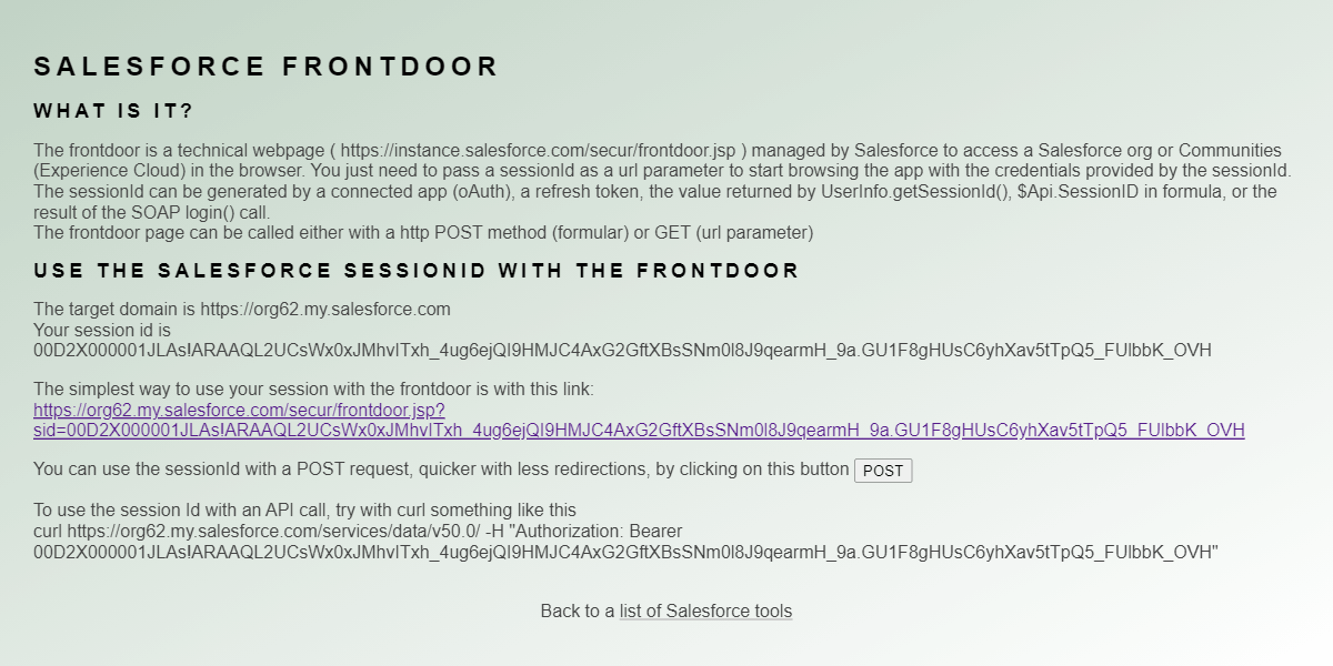 Salesforce Frontdoor